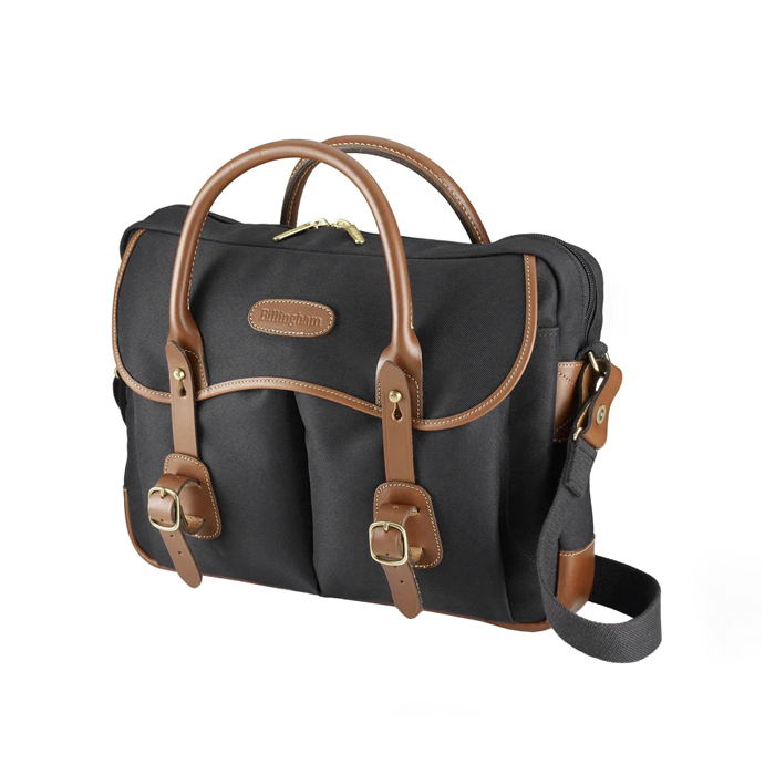 BILLINGHAM THOMAS BRIEF CASE - BLACK FIBRENYTE/TAN